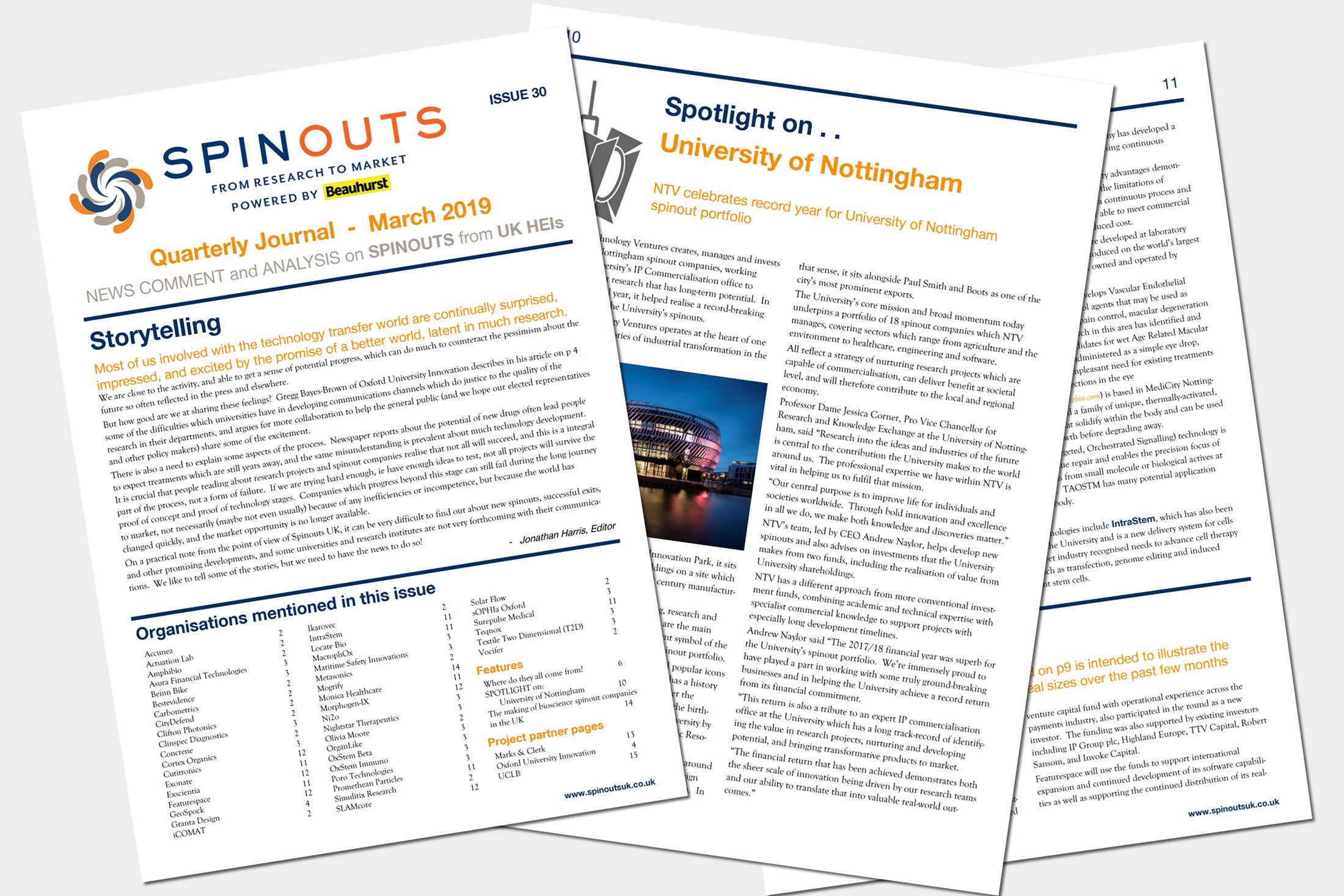 Nottingham Technology Ventures featured in Spinouts quarterly journal ...